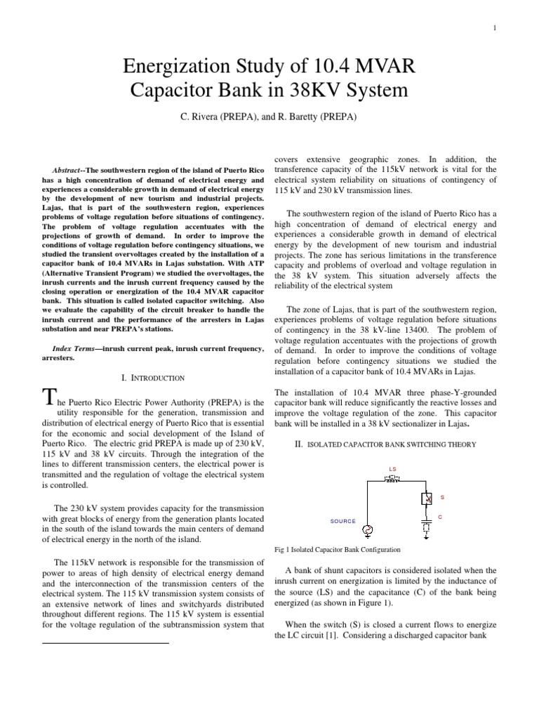 Inrush Current Calculation | PDF | Capacitor | Electric Power Transmission