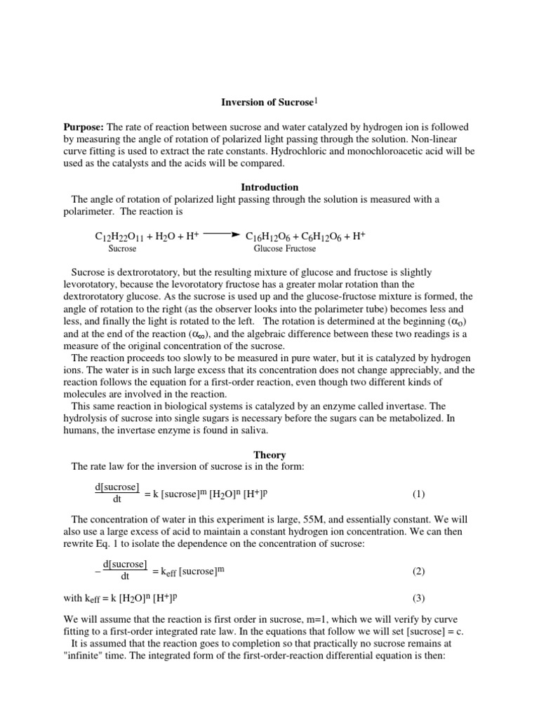 Inversion Sucrose | PDF | Technology & Engineering