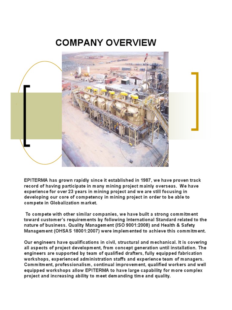 Company Profile PT Epiterma Mas Indonesia | PDF | Occupational Safety ...