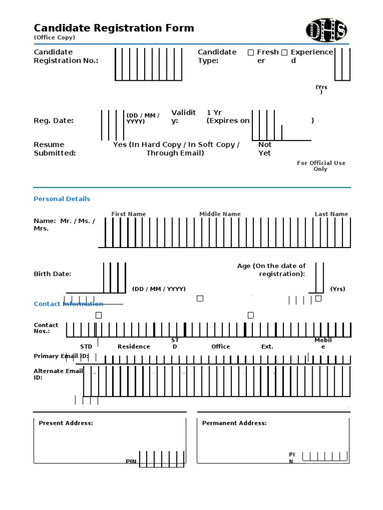 Dextsys Consulting Registration Form | PDF | Fee | Government