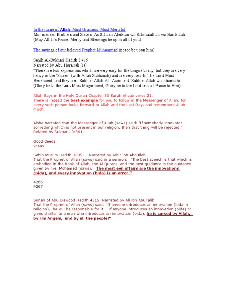 The Importance of Dhikr in Islam | PDF | Prophets And Messengers In ...