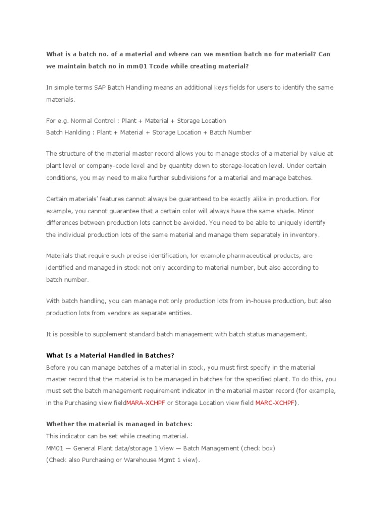 Batch Management Pdf Warehouse Shelf Life