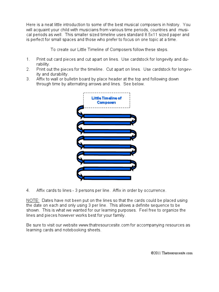 Composers Timeline Lines | PDF