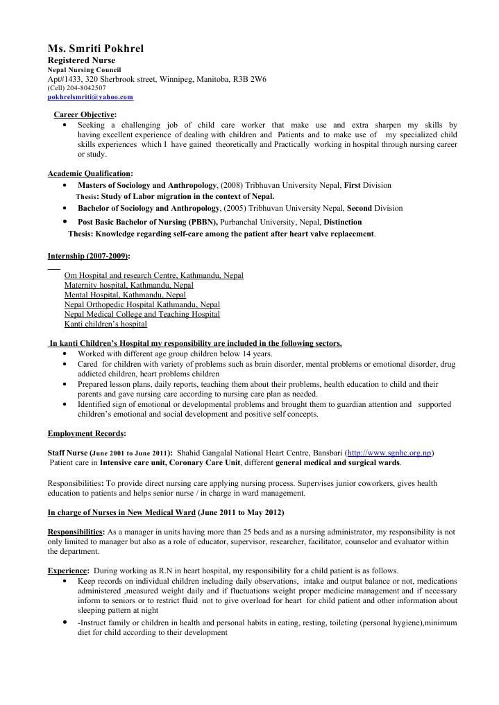 Smriti Resume 1 2 | PDF | Nursing | Hospital