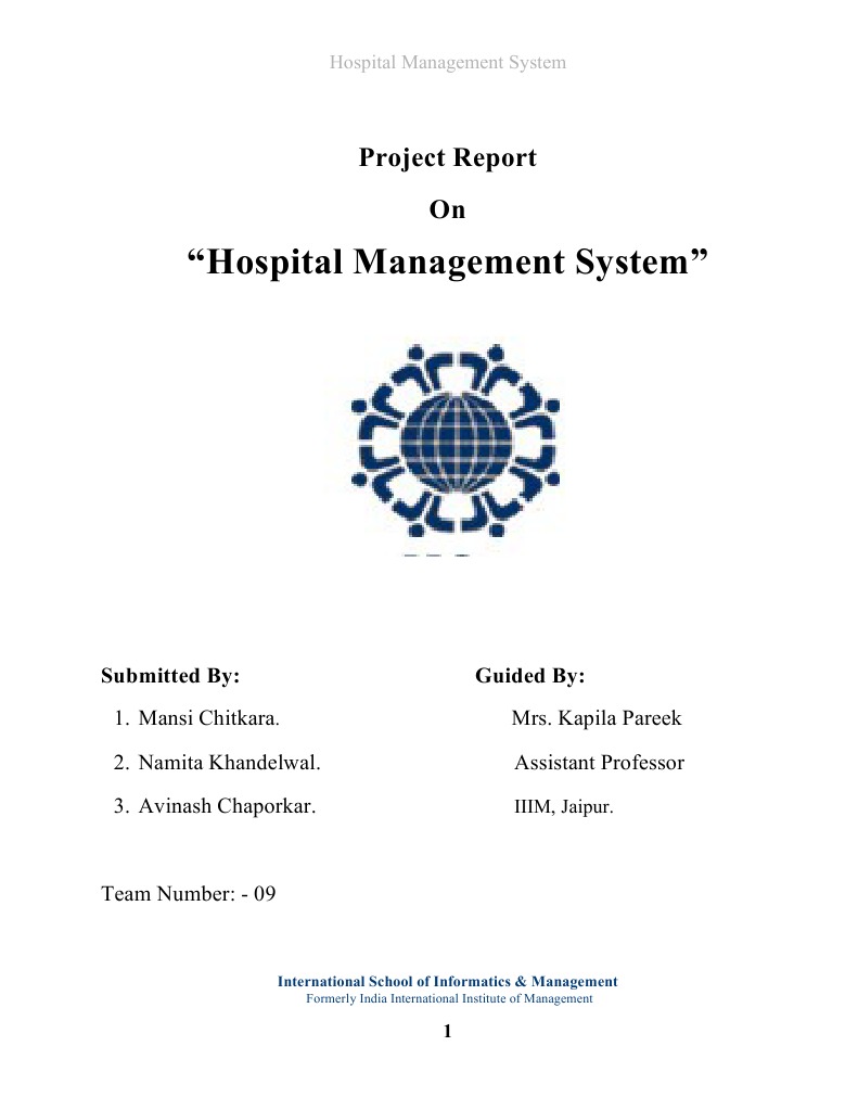 Hospital Management System Report | PDF | Feasibility Study | Microsoft ...