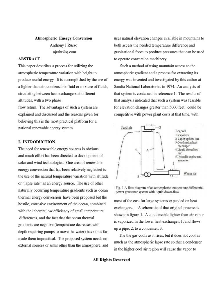 Atmospheric Energy Conversion | PDF | Heat Transfer | Wind Power