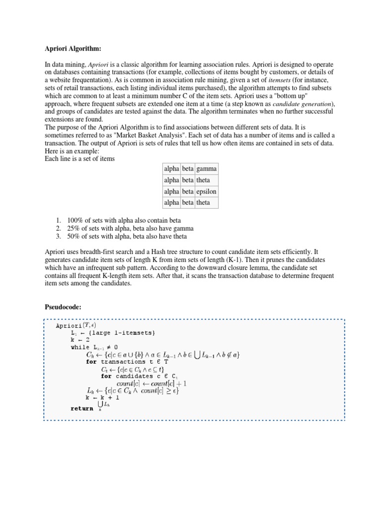 Apriori Algorithm DWDM | Download Free PDF | Information Science | Information Retrieval