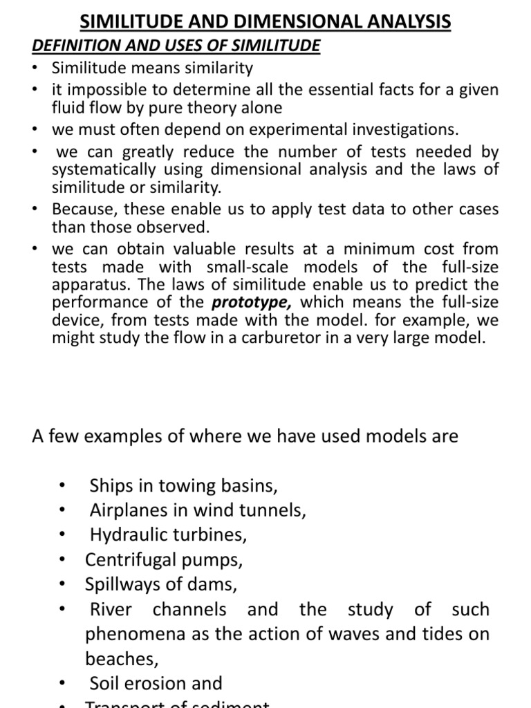 Chapter 7 Similitude and Dimensional Analysis | PDF | Fluid Dynamics ...