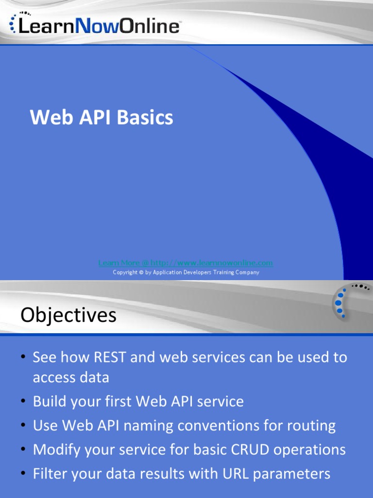 Web API Basics | PDF | Representational State Transfer | Application Programming Interface