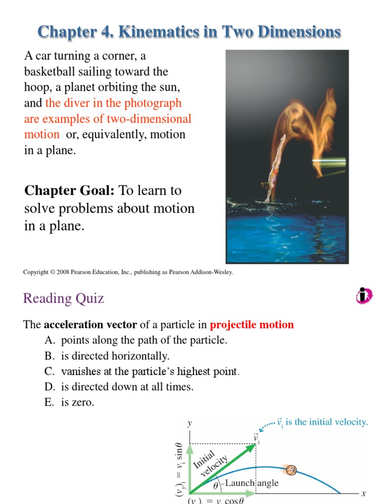 Chapter 4. Kinematics in Two Dimensions | PDF | Acceleration | Kinematics