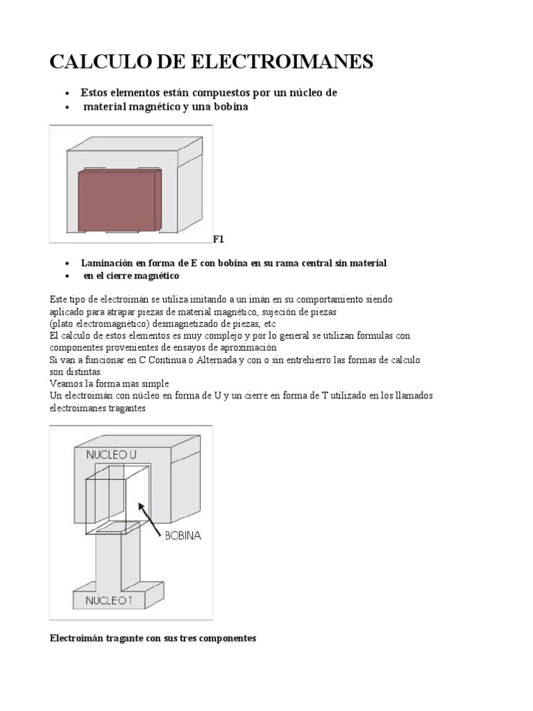 Cálculo de Electroimanes: Guía Práctica | PDF | Transformador | Inductor