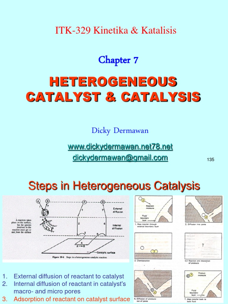 Heterogeneous Catalysis Steps Explained | PDF | Adsorption | Surface ...
