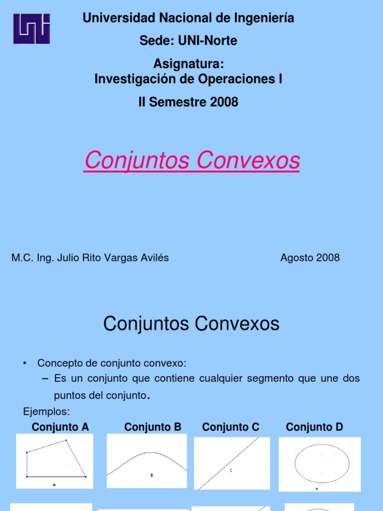 Conjuntos Convexos | PDF | Conjunto convexo | Conjunto (Matemáticas)