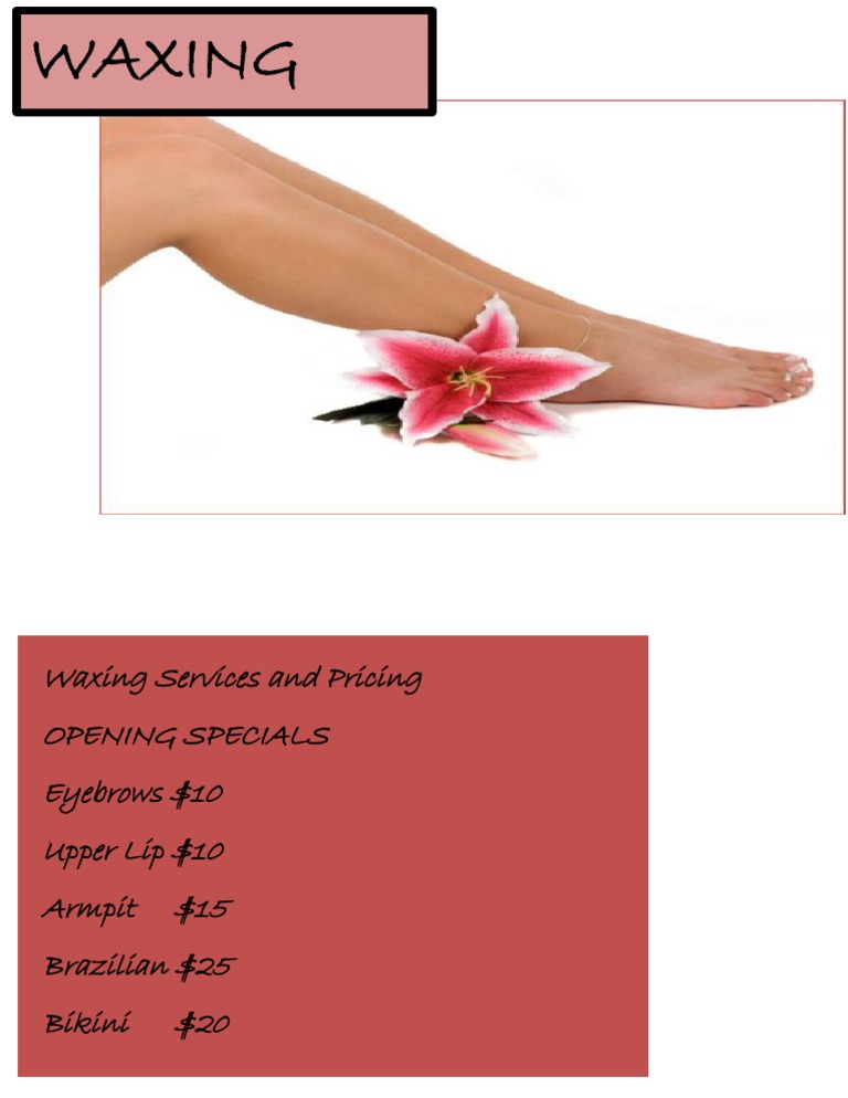 Waxing Pricelist | PDF