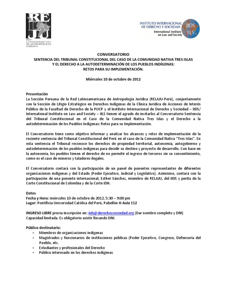 Programa Del Conversatorio-Vf | PDF | Autodeterminación | Perú