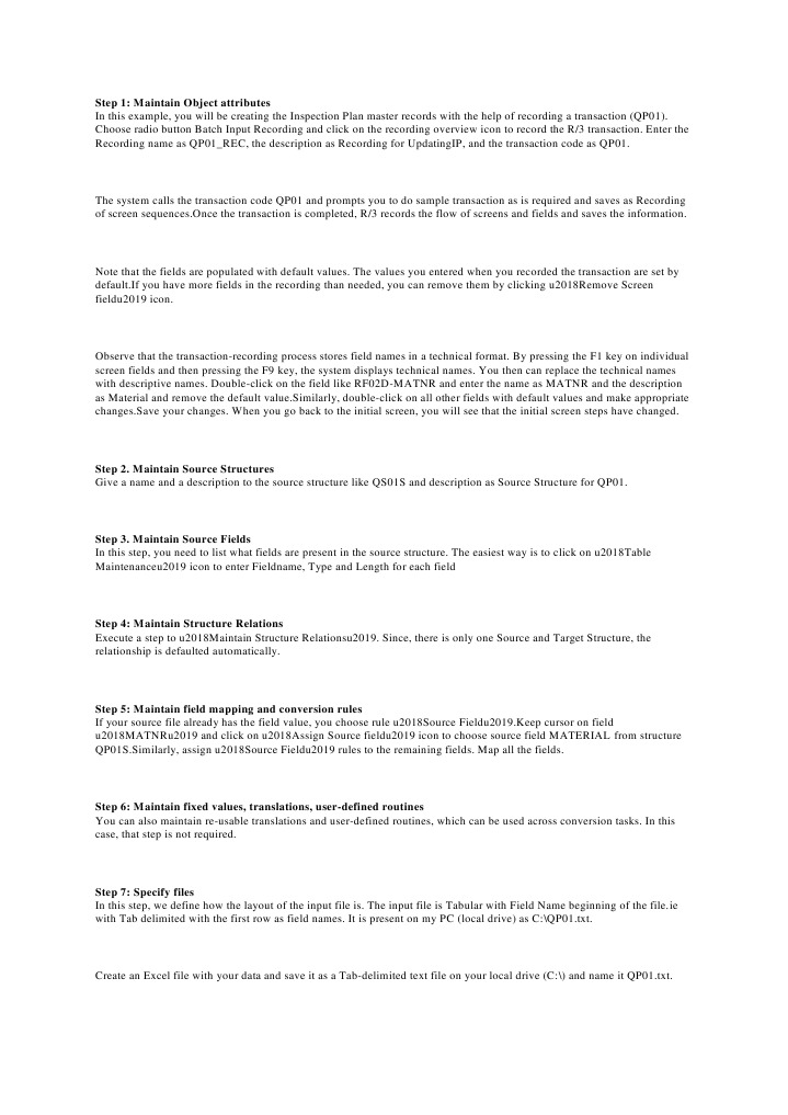 LSMW qp01 | PDF | File Format | Text File