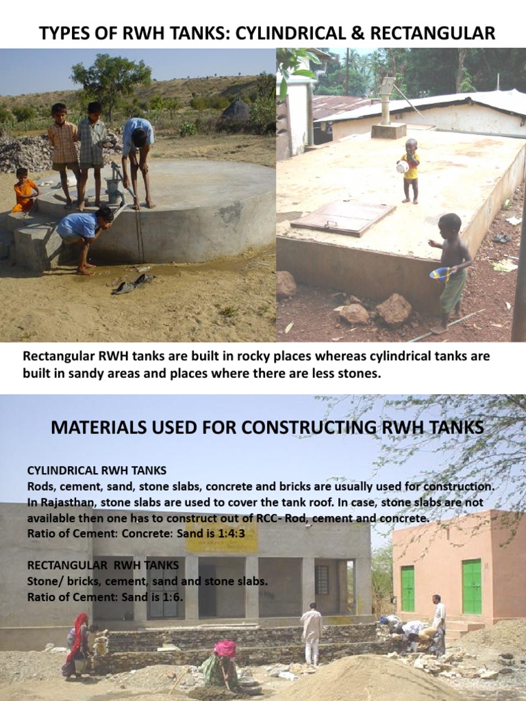 How To Construct RWH Tanks | PDF | Concrete | Roof