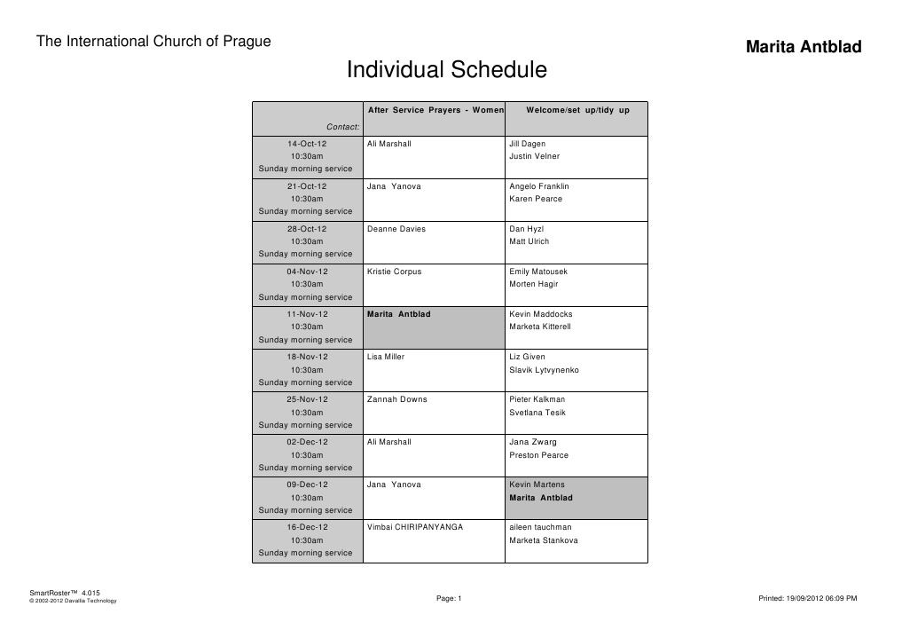 Individual Members Schedules-1 | PDF