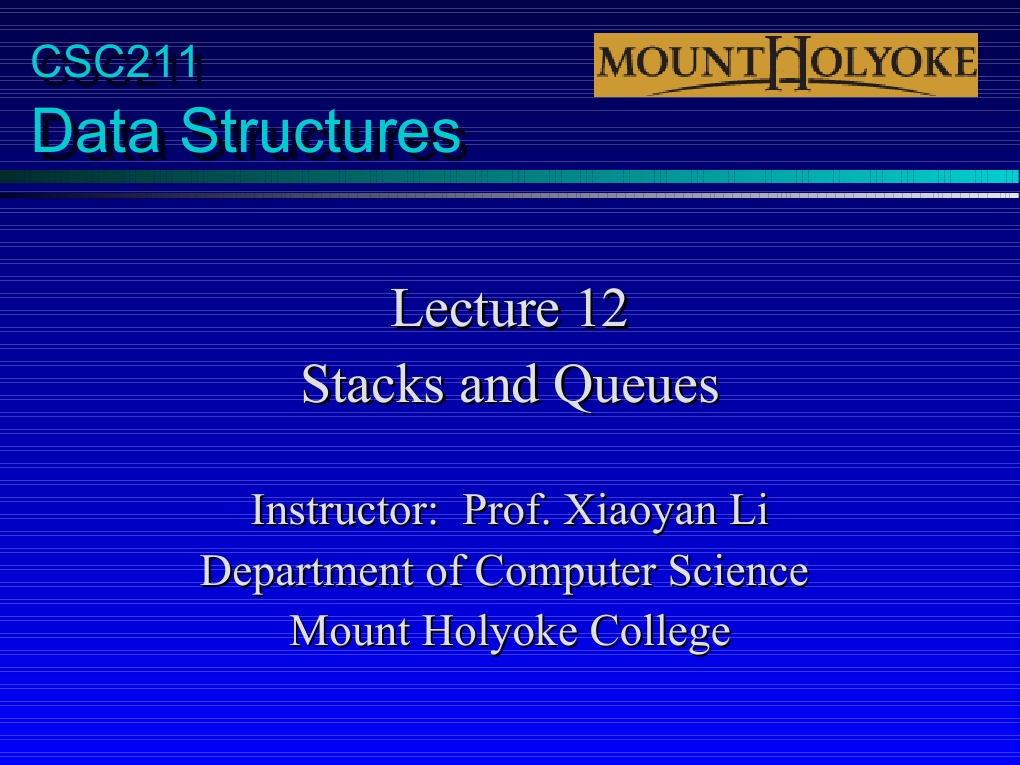 Lecture12 Stackqueue Pdf Queue Abstract Data Type Formal Methods