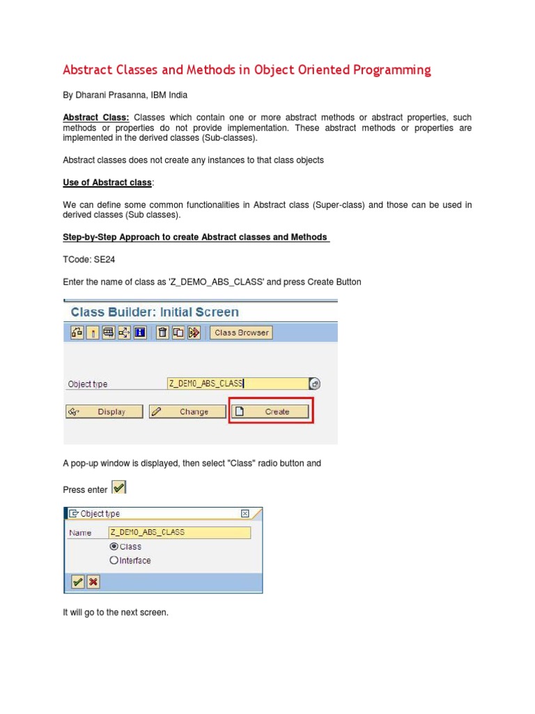Abstract Classes And Methods In Object Oriented Programming Pdf Class Computer Programming