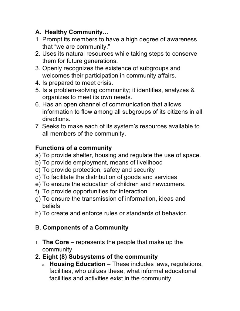 A Healthy Community | PDF | Community | System