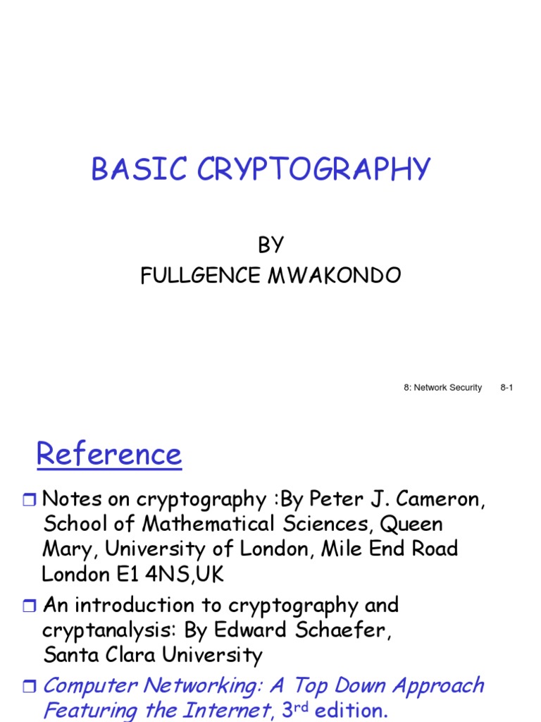 Basic Cryptography Presentation | PDF | Cryptography | Public Key ... Basic Cryptography Presentation | PDF | Cryptography | Public Key ...