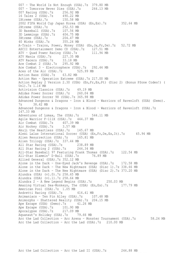 Complete PS1 Games List | PDF | History