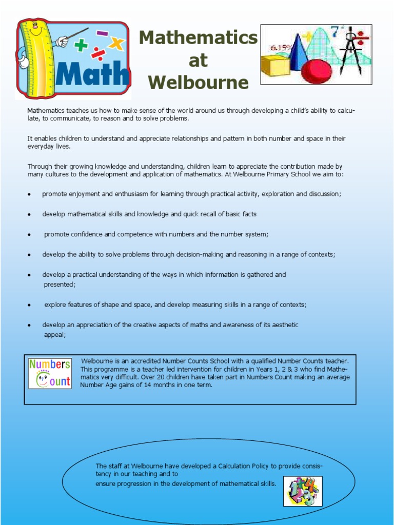 Mathematics Education at Welbourne School | PDF