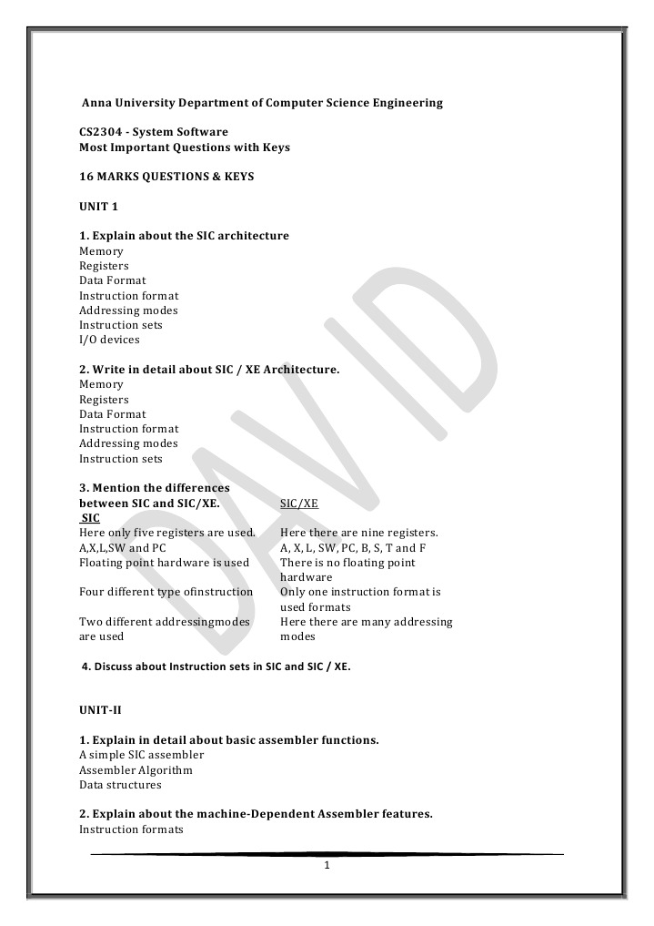 System Software Anna University Question Bank With Key | PDF | Macro (Computer Science ...
