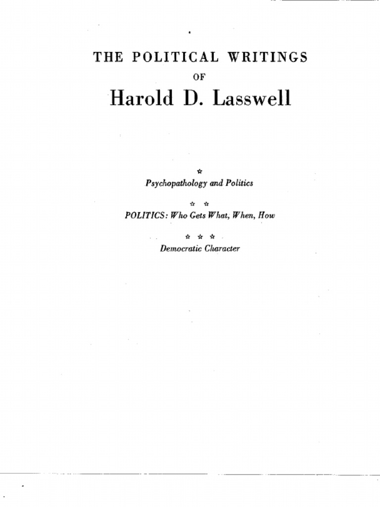 LASSWELL (1951) The Political Writings of Harold D Lasswell | PDF