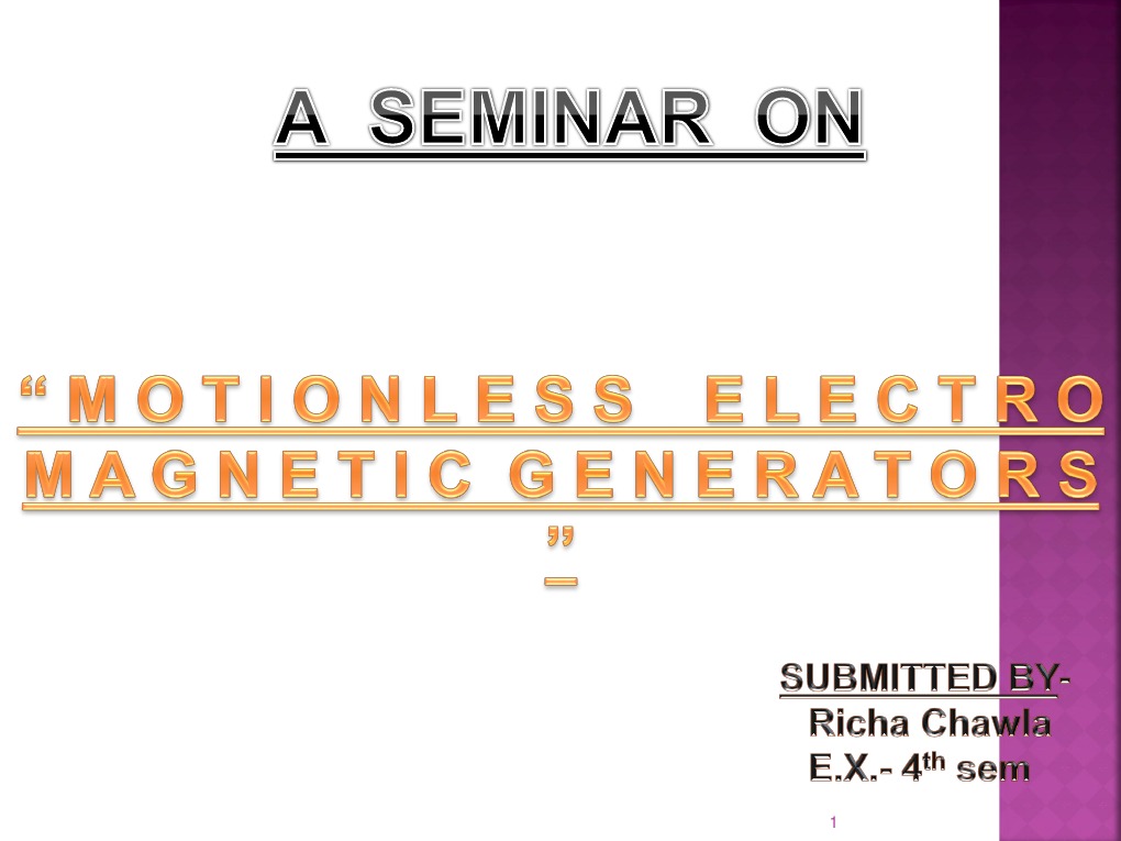 Motionless Electromagnetic Generator (Meg) | PDF | Electric Generator ...