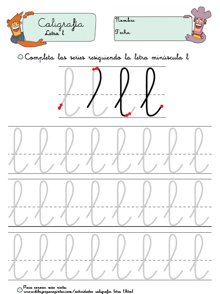Caligrafía: Practica la Letra "l" | PDF | Poesía