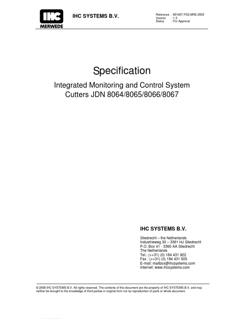 IHC Integrated Monitoring and Control System FS 8064 | PDF ...