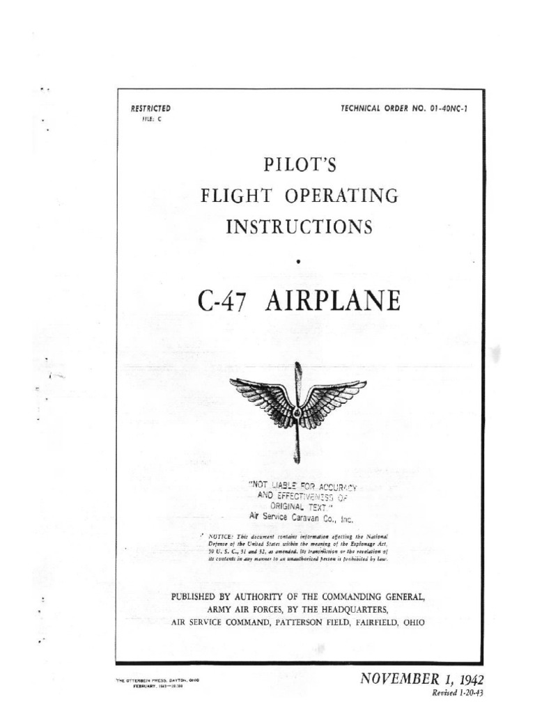 Douglas Dc-3 Pilot's Manual | PDF | Aviation