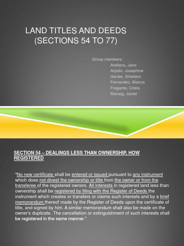 LAND TITLE PROCEDURES | PDF | Mortgage Law | Deed