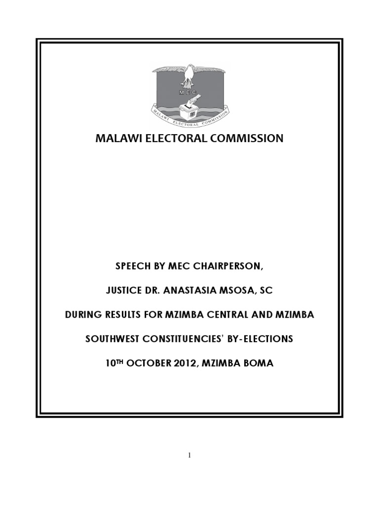 Speech - Results Announcement | Voting | Elections