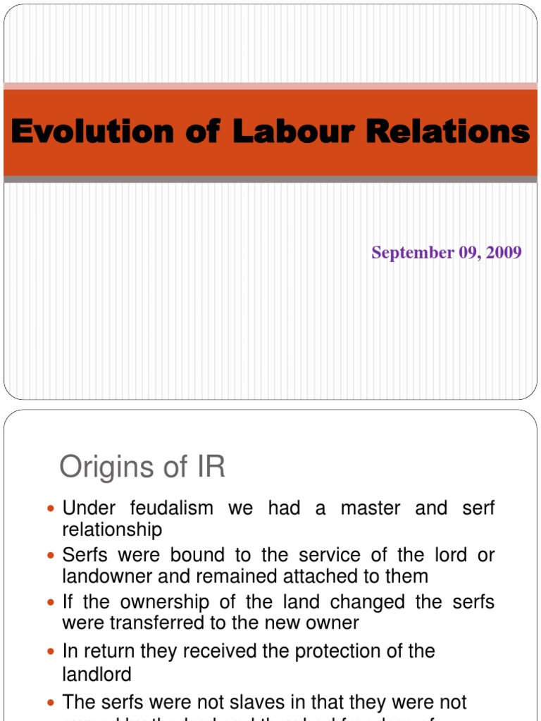 3.evolution of IR | PDF | Serfdom | Employment