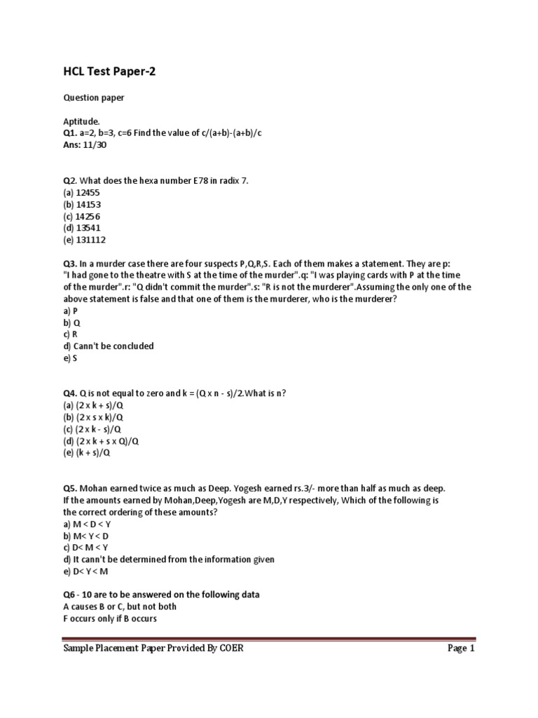 HCL 2 | PDF | Teaching Mathematics