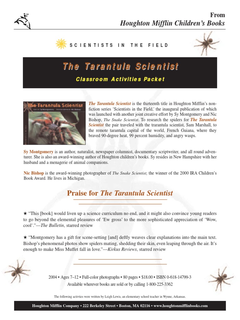 The Tarantula Scientist Activity Kit | PDF | Spider | Organisms