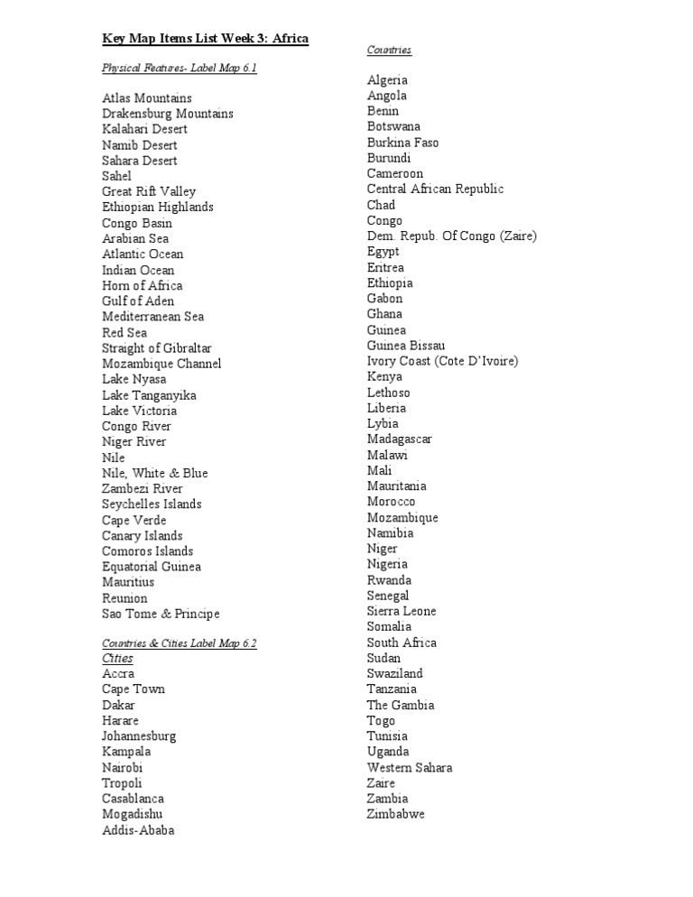 African Geography Study Guide | PDF
