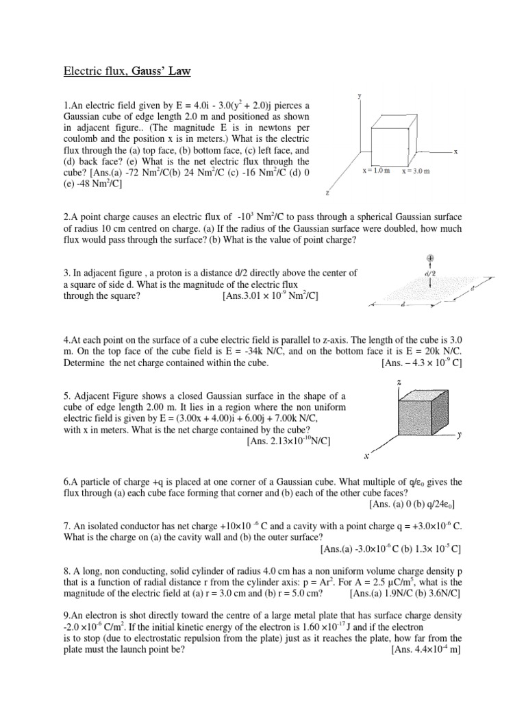 Electrostatics Problems | PDF | Electric Charge | Sphere