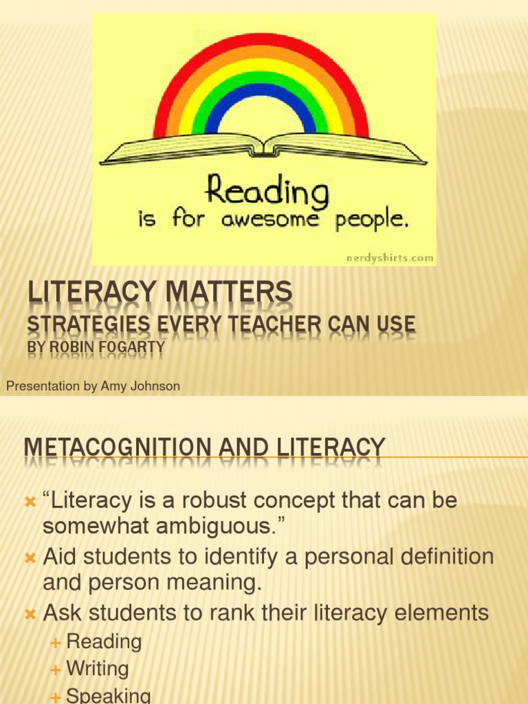 Notes For Book: Literacy Matters by Robin Fogarty | PDF | Reading ...