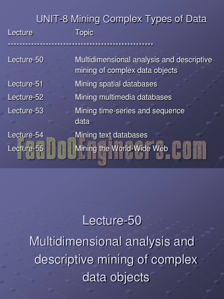 UNIT-8 Mining Complex Types of Data | Download Free PDF | Seasonality | Time Series