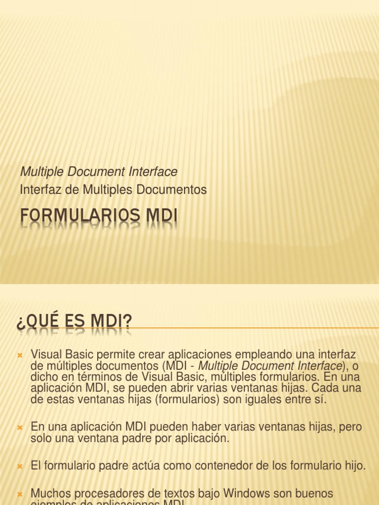 Formularios Mdi | PDF | Ventana (informática) | Interfaces gráficas de usuario