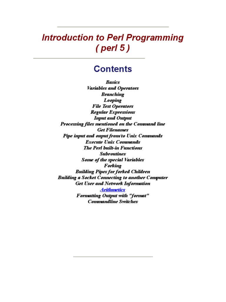 Introduction To Perl Programming | Download Free PDF | Perl | Command ... Introduction To Perl Programming | Download Free PDF | Perl | Command ...