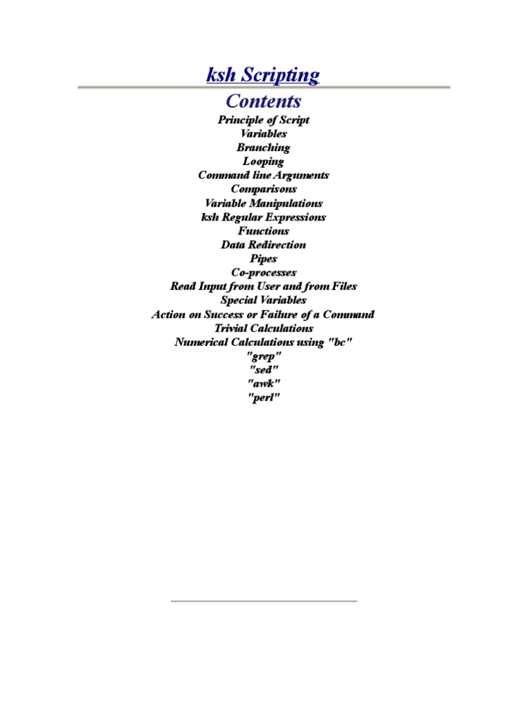 Ksh Scripting Command Line Interface Scripting Language