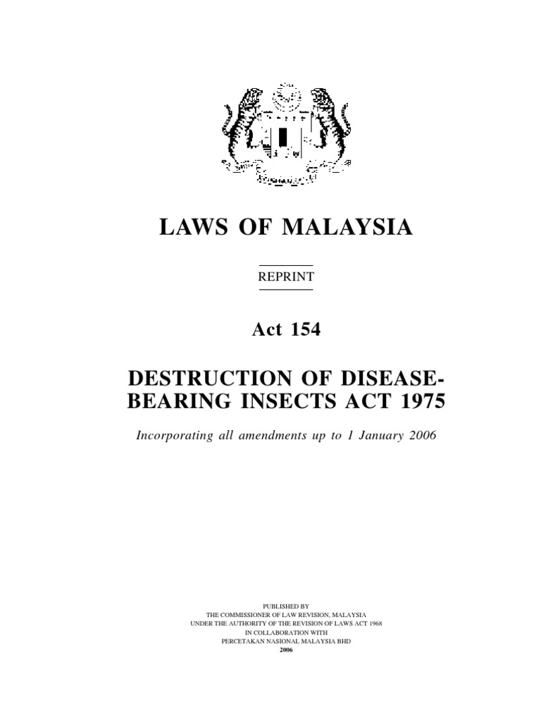 Destruction of Disease-Bearing Insects Act | PDF | Fine (Penalty ...