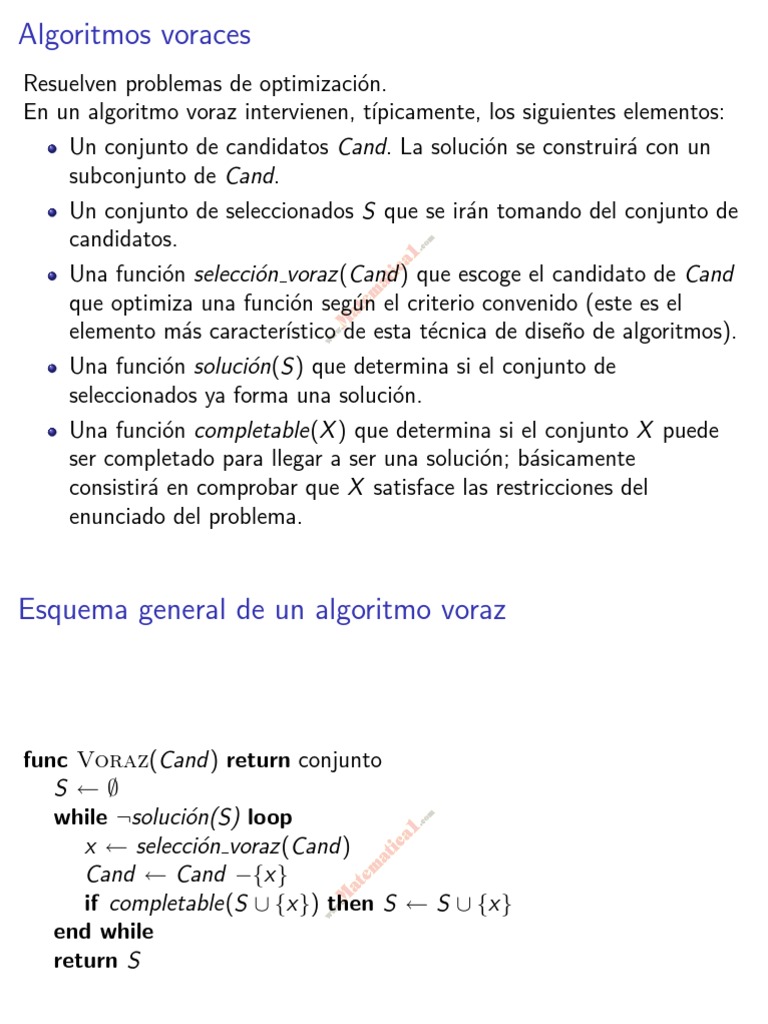 Algoritmos Voraces DA | PDF | Matemáticas discretas | Conceptos matemáticos
