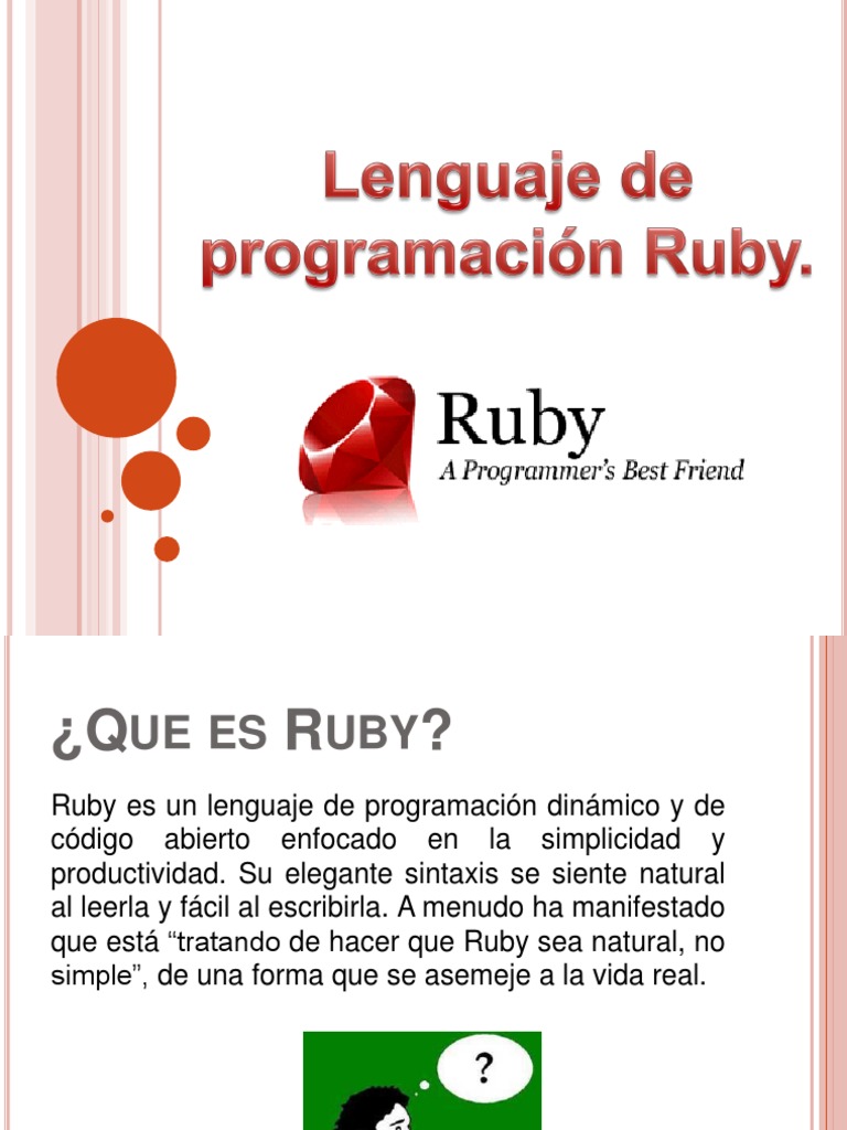 Características de Ruby | Ruby (lenguaje de programación) | Java ...