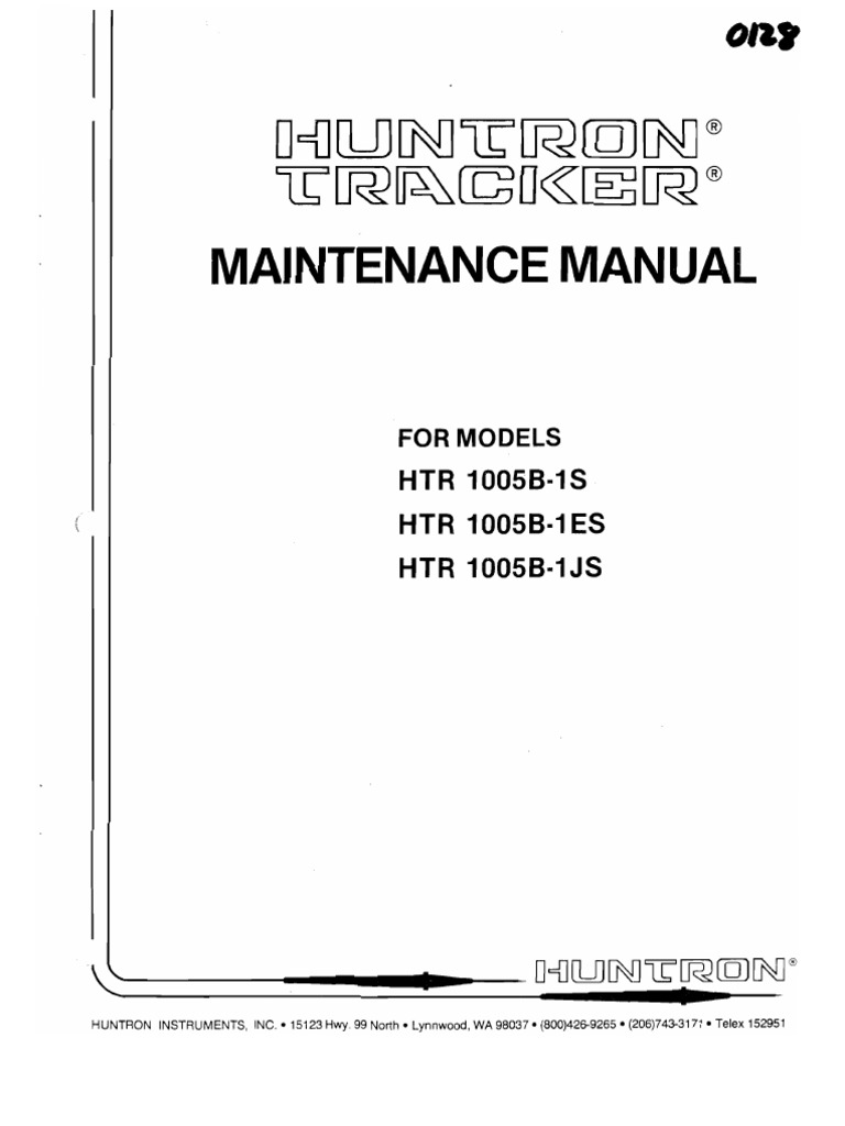 Huntron HTR 1005B1S Maintenance | PDF | P–N Junction | Electrical Impedance